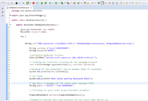 SqlServer Connection through JDBC in Selenium | code2test: Testing site