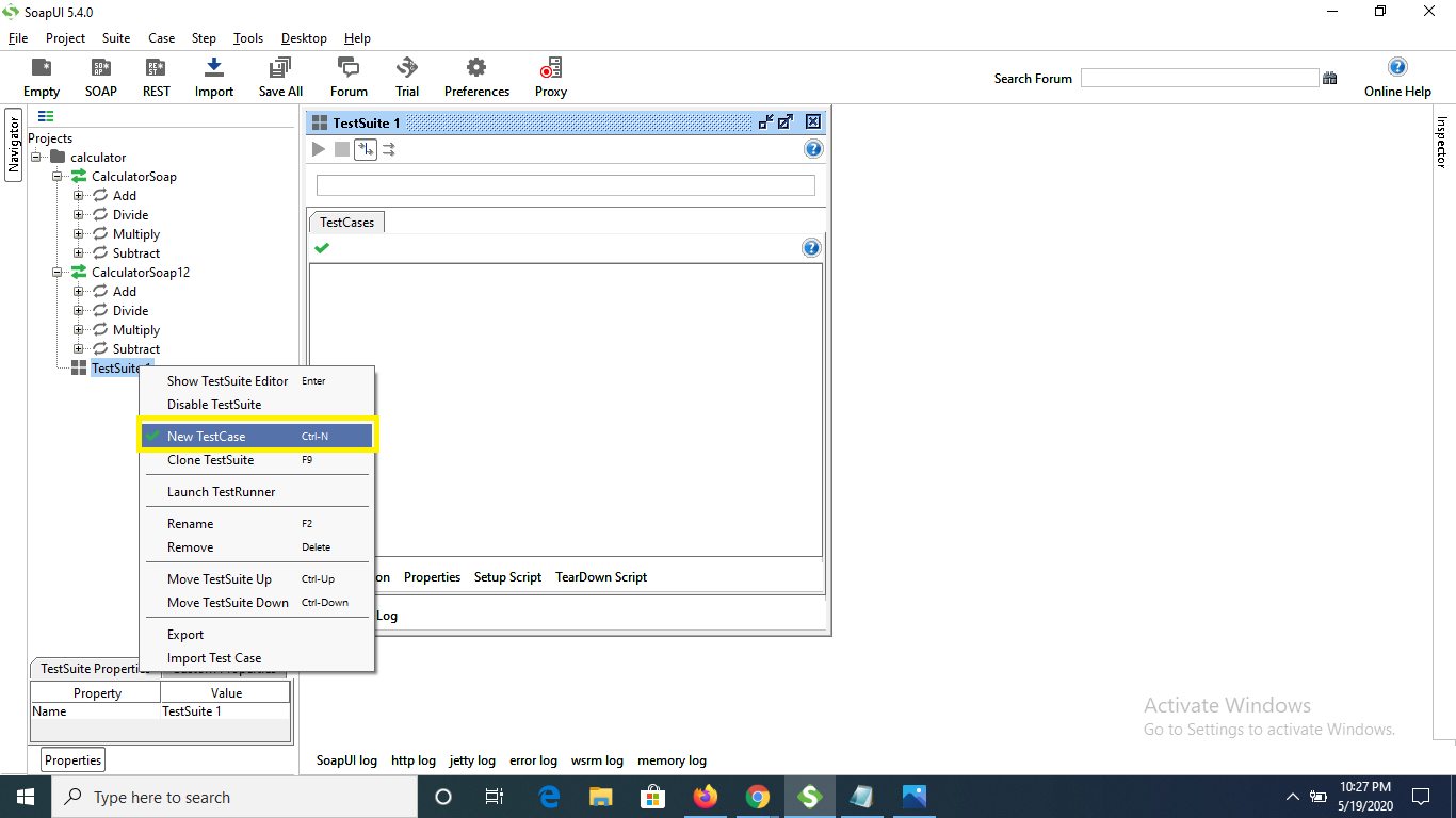 Soapui Test Suite And Test Casetest Step Code2test Testing Site